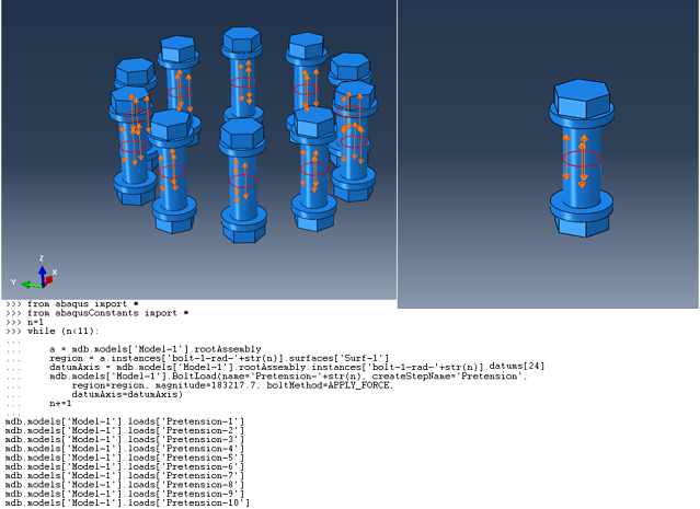 Bolt Pretensioning Using Abaqus Scripting